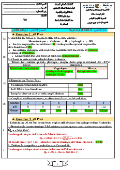 Examen local 2 - Physique-Chimie 3AC - Corrigé - AlloSchool