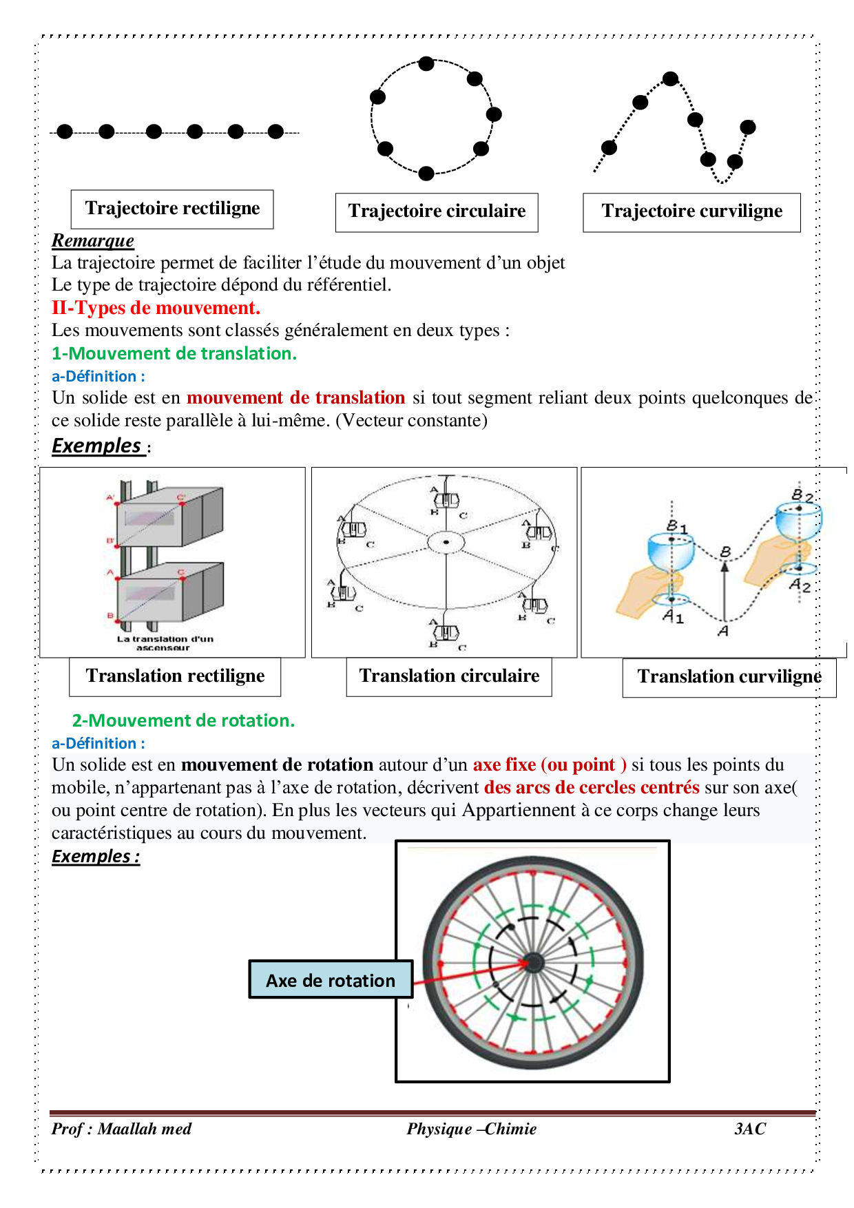 Mouvement et repos - Résumé de cours 1 - AlloSchool