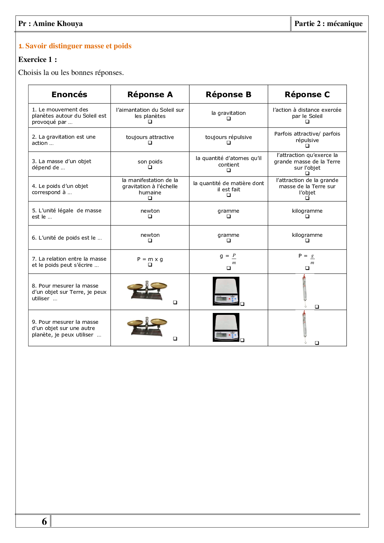 Le poids et la masse - Cours 1 - AlloSchool