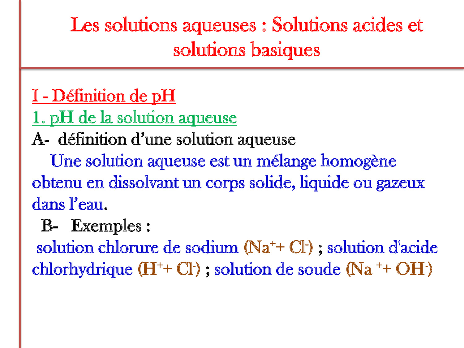 Les solutions acides et basiques - Cours PPT 3 - AlloSchool