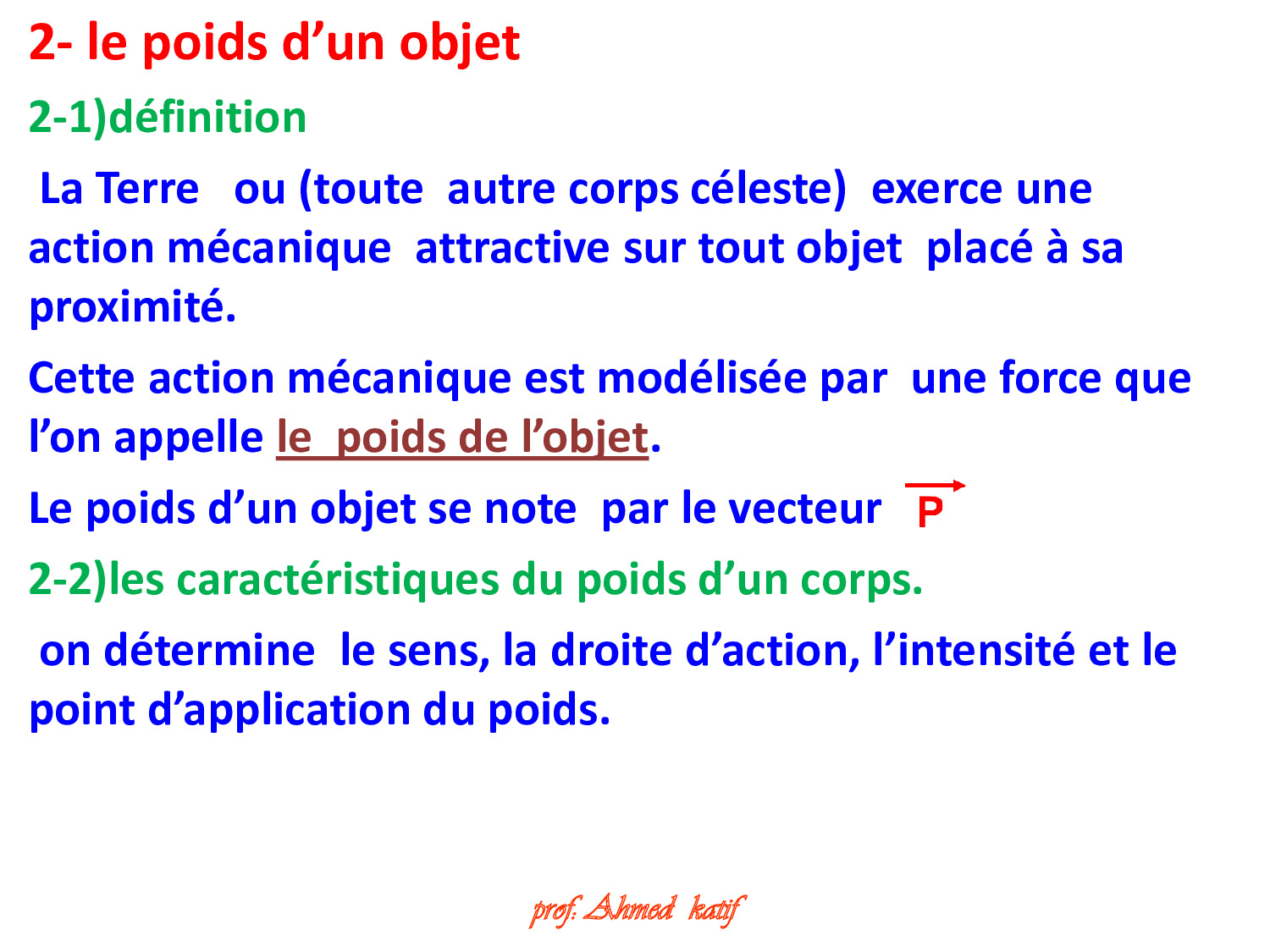 Le poids et la masse - Cours PPT 3 - AlloSchool