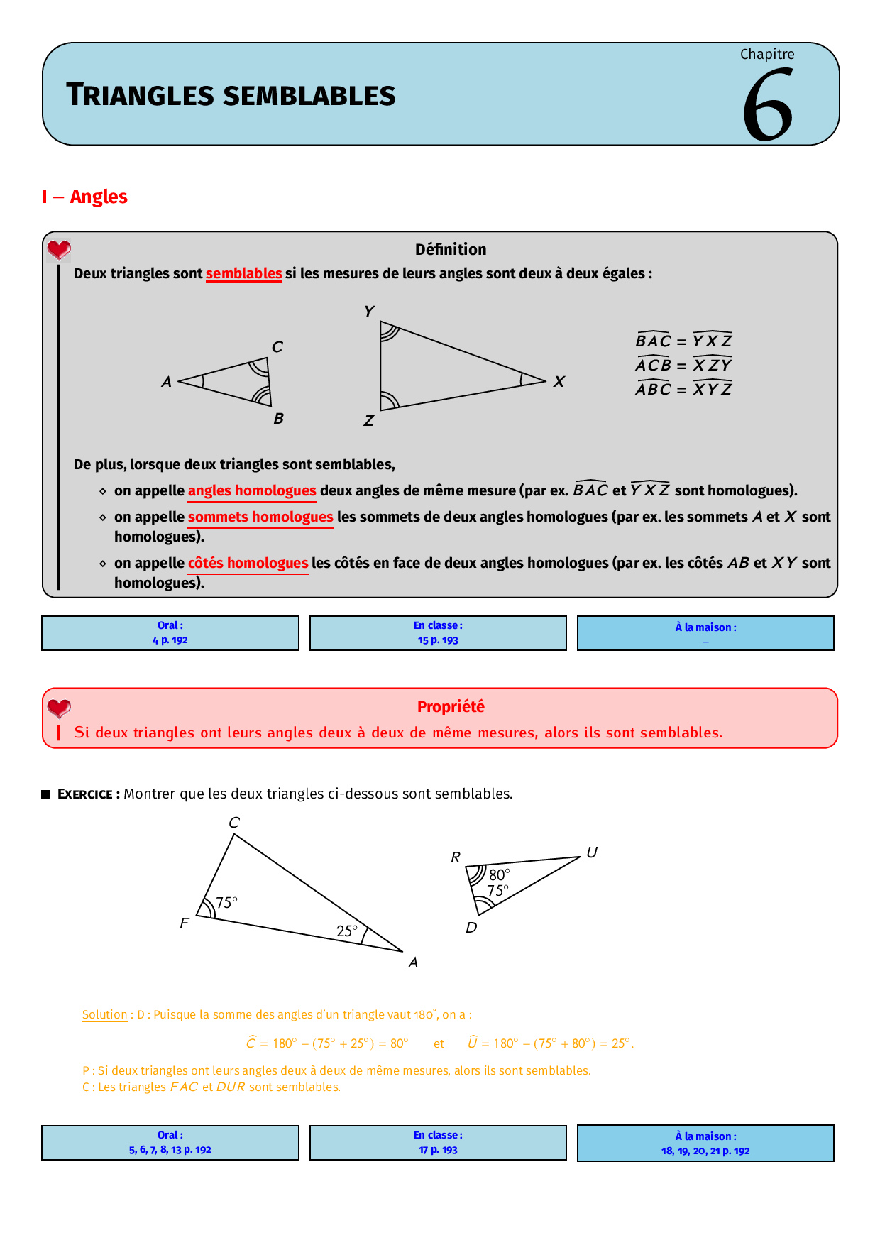 Triangles semblables - Cours (FR) - AlloSchool
