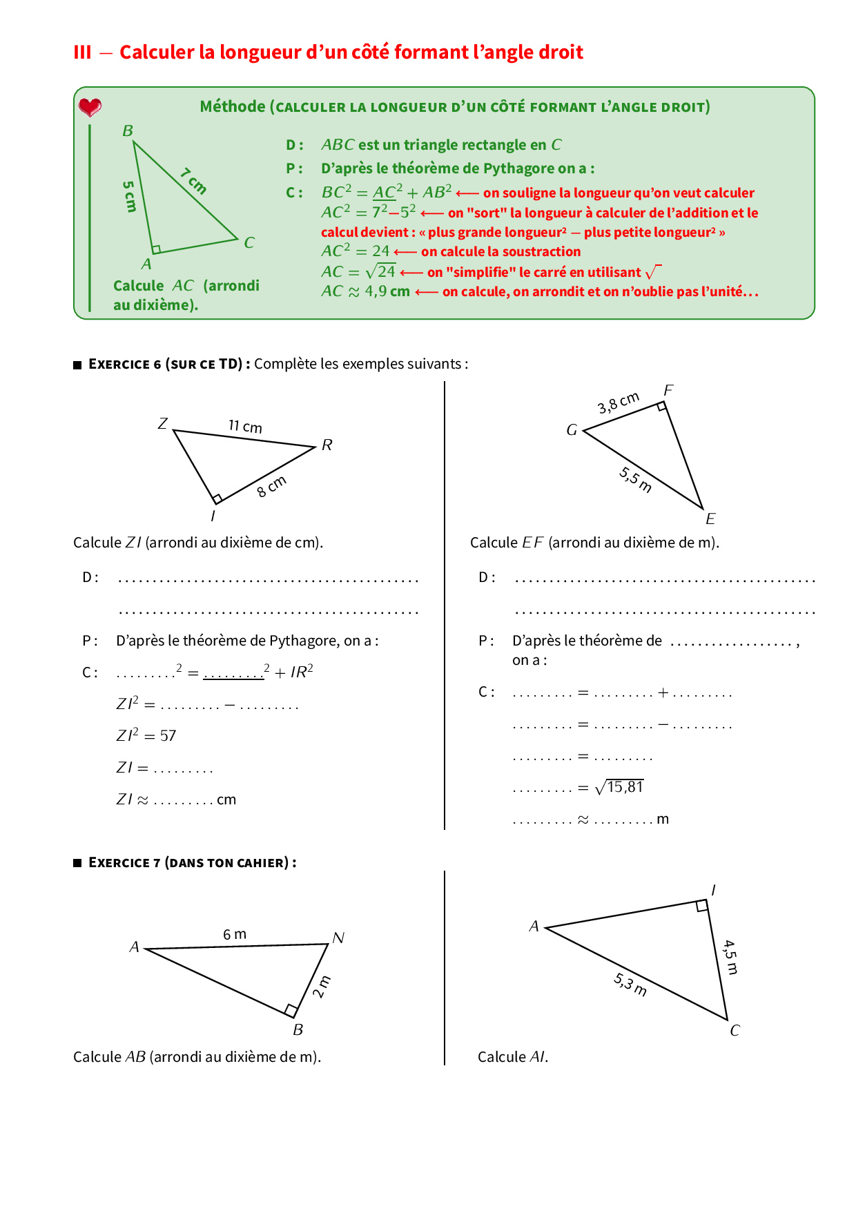 Théorème de pythagore - Cours et exercices (FR) - AlloSchool