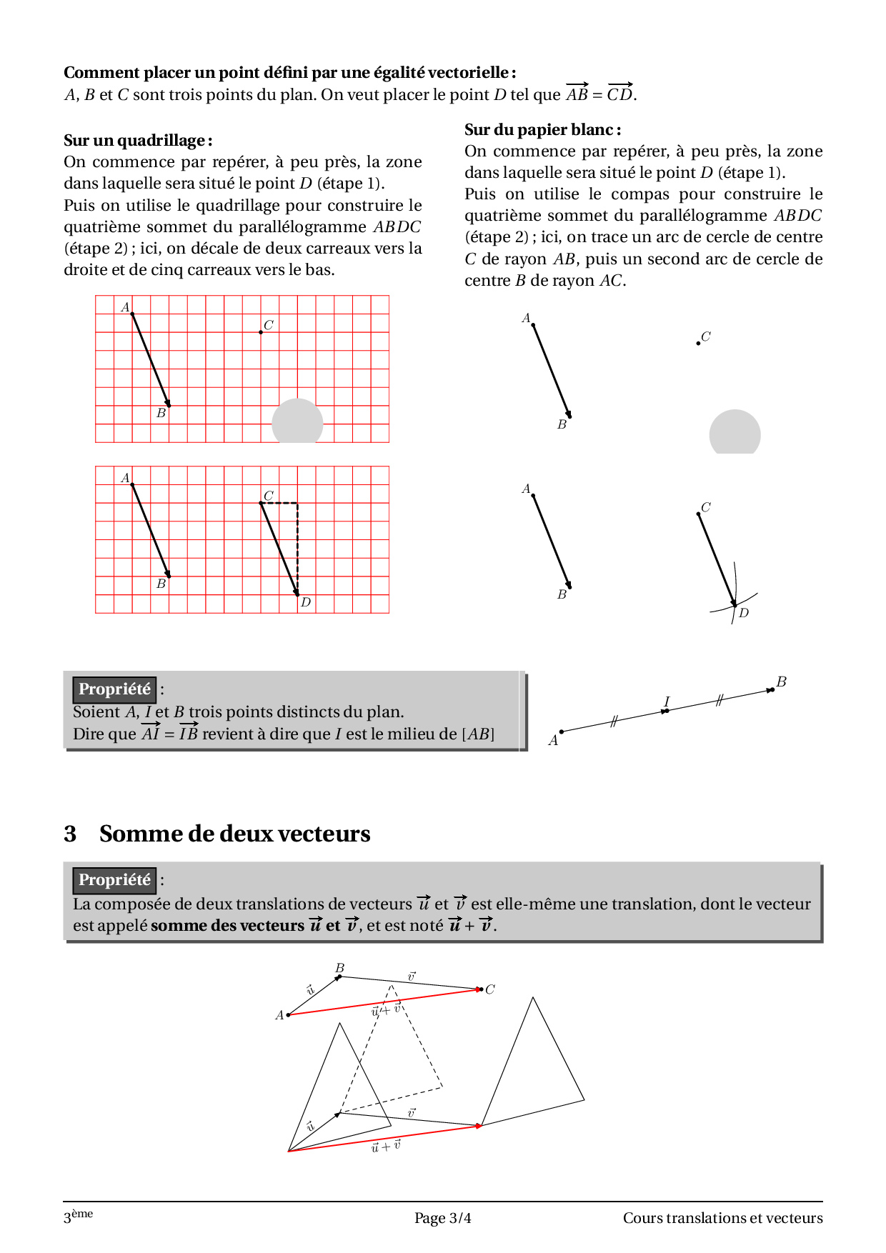 Vecteurs et translation - Cours (FR) - AlloSchool