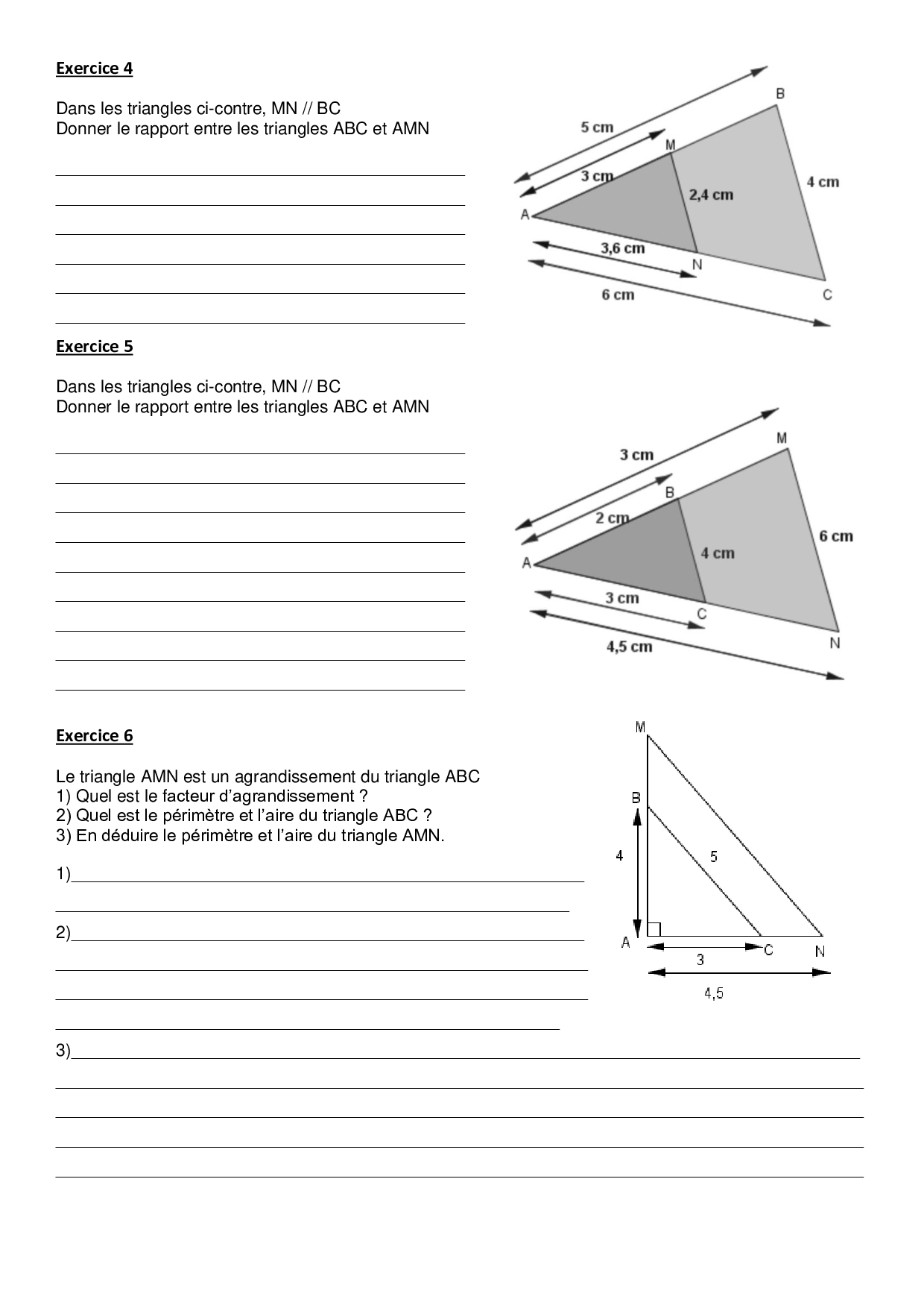 Triangles isométriques et triangles semblables - Série d'exercices 2 ...