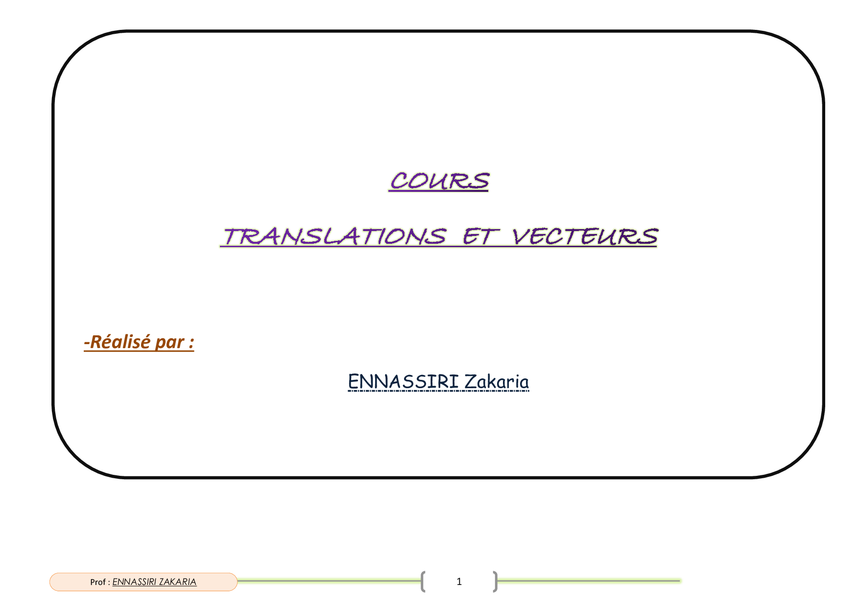 Vecteurs et translation - Cours et exercices 2 (MA) - AlloSchool