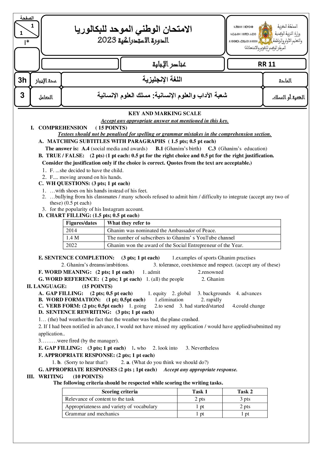 Examen Anglais Science Humaines 2023 Session Rattrapage - Corrigé ... Examen Anglais Science Humaines 2023 Session Rattrapage - Corrigé ...