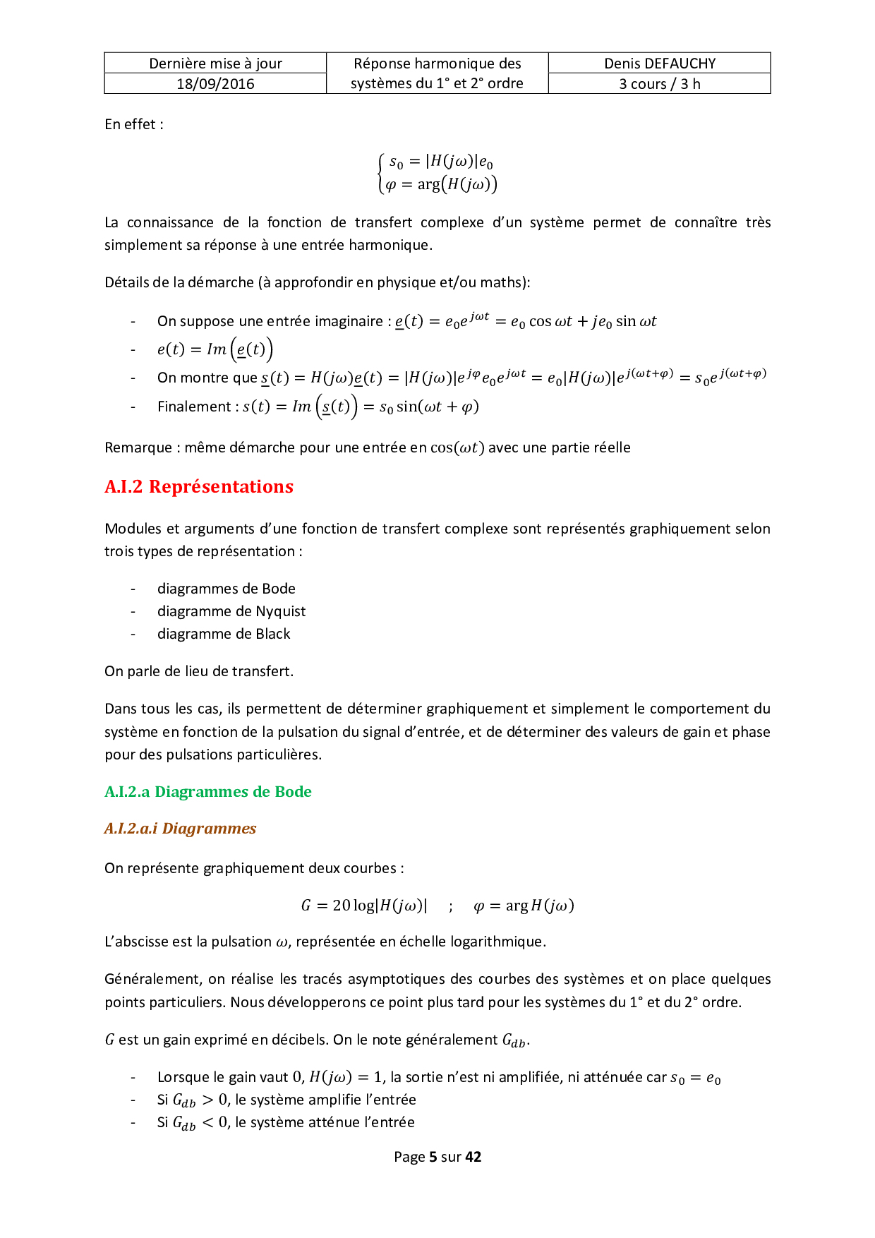 Cours : Fonction de transfert complexe d’un système - AlloSchool