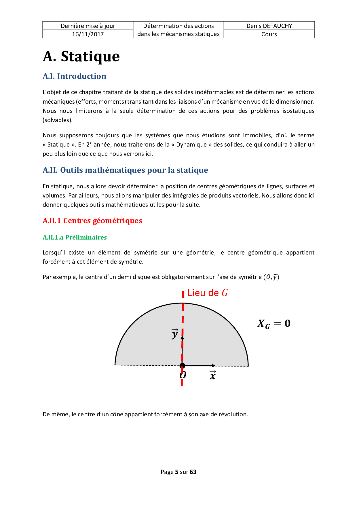 Cours : Outils mathématiques pour la statique - AlloSchool