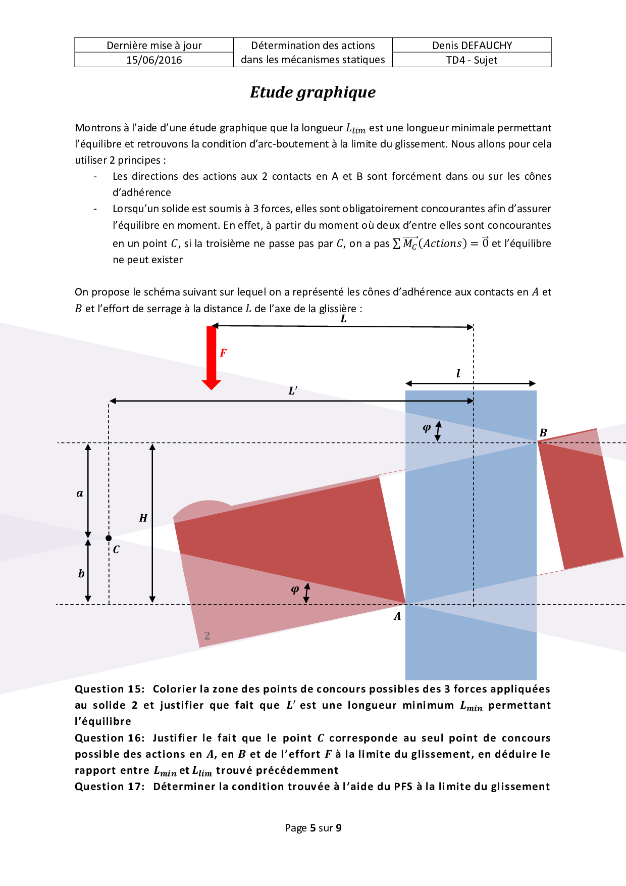 TD4 : Arc-boutement (Serre- joint) - AlloSchool