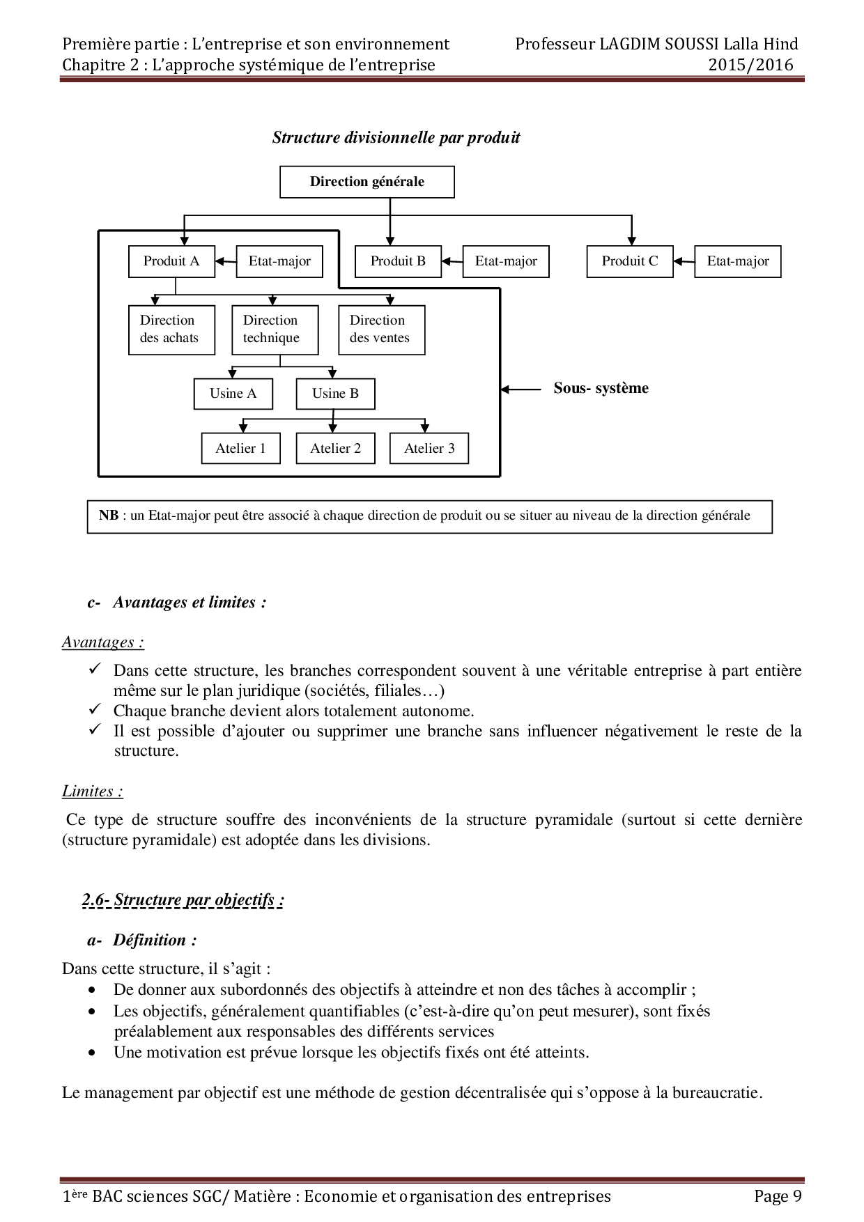 Chapitre 2: L'approche systémique de l'entreprise - AlloSchool