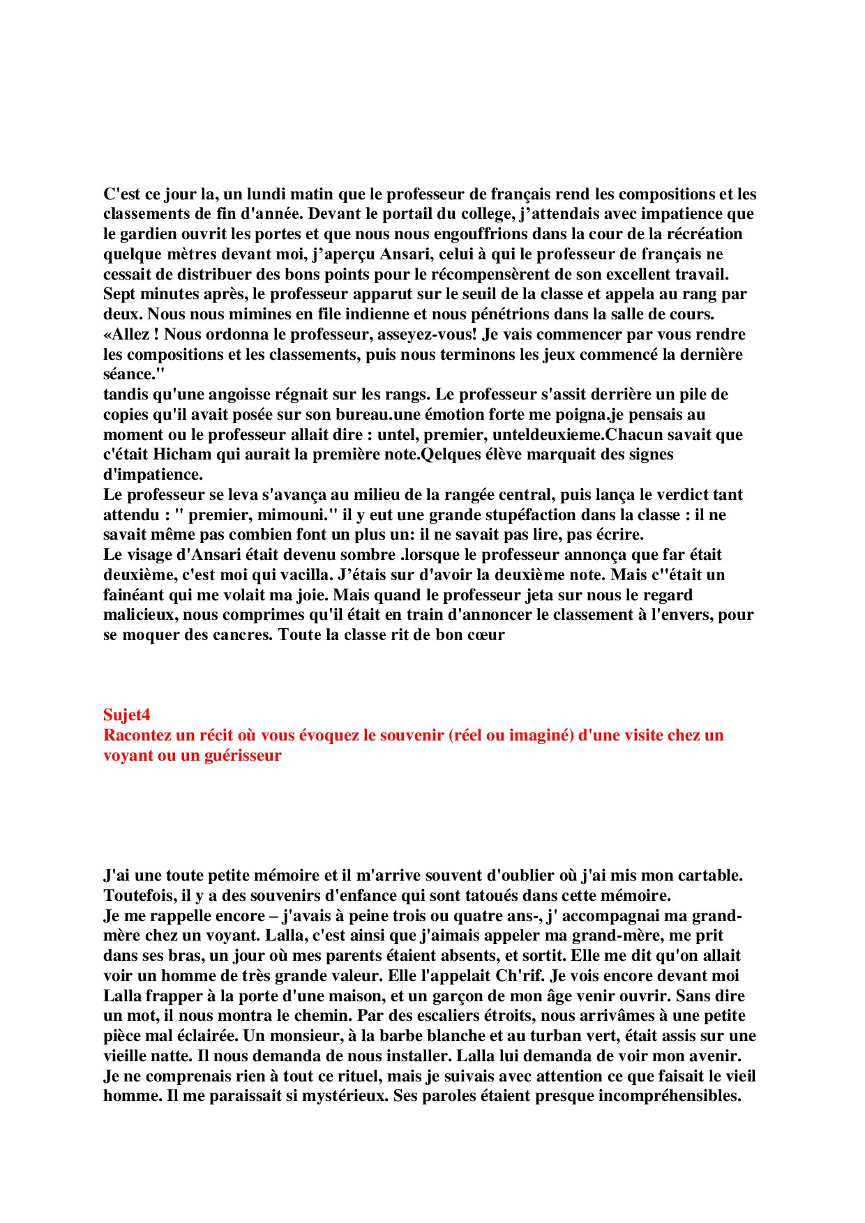 11 sujets d'expression écrite - AlloSchool