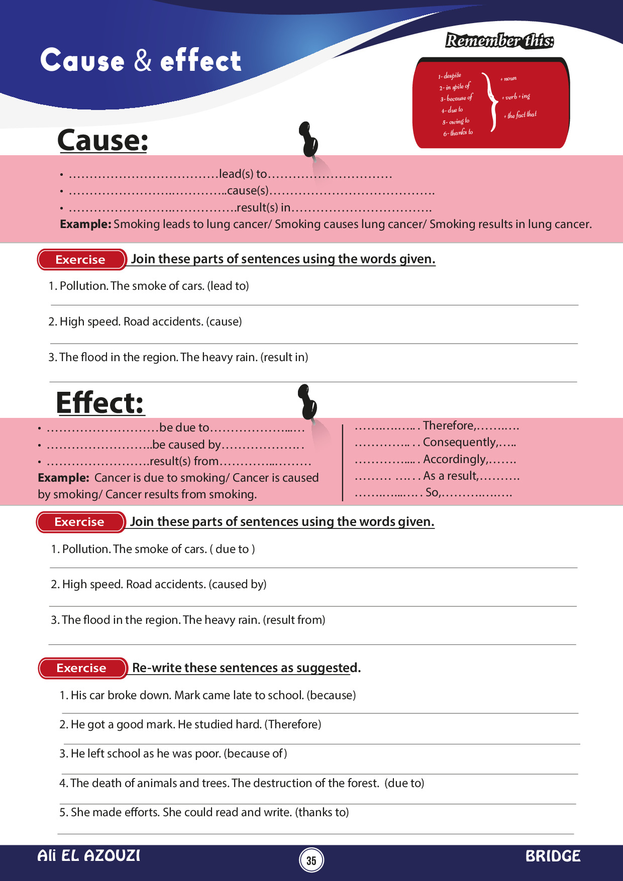 Cause And Effect Summary And Exercises AlloSchool